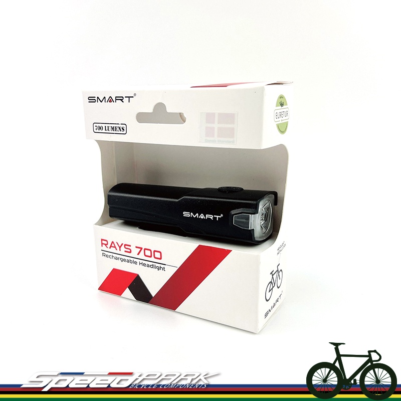 【速度公園】SMART RAYS 700流明高亮度前燈 USB充電 前燈含支架充電線 前燈 TYPE C充電 | 蝦皮購物
