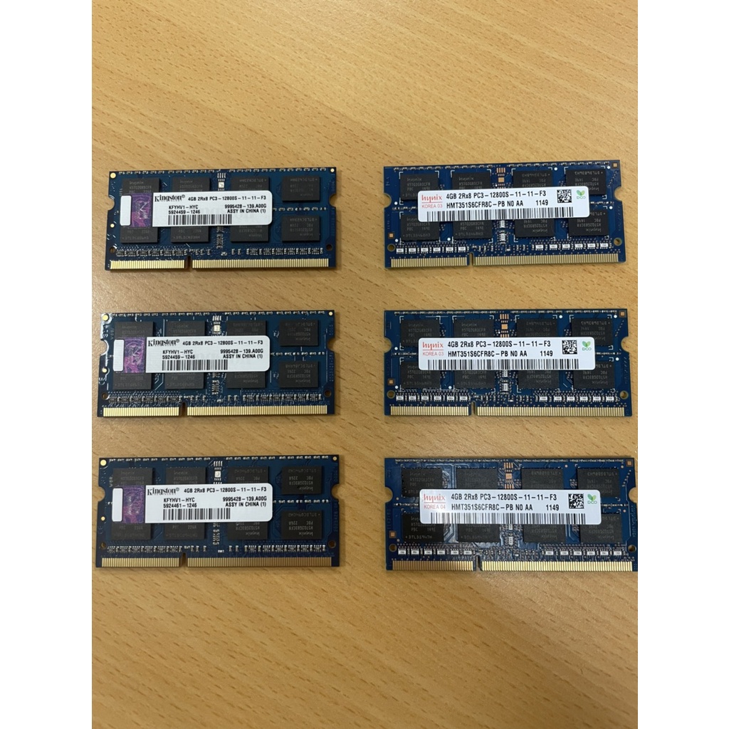 【3C 小舖】筆電 Hynix Kingston 4GB 2R*8 PC3 -12800S-11-11-F3 | 蝦皮購物