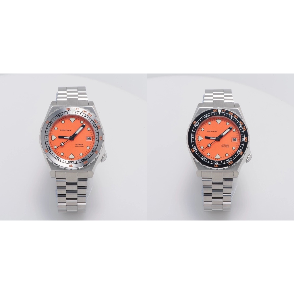 AF Store* Seestern SUB 600T 橘色 面盤 潛水錶 機械錶 200米 陶瓷圈 不鏽鋼 錶帶 | 蝦皮購物