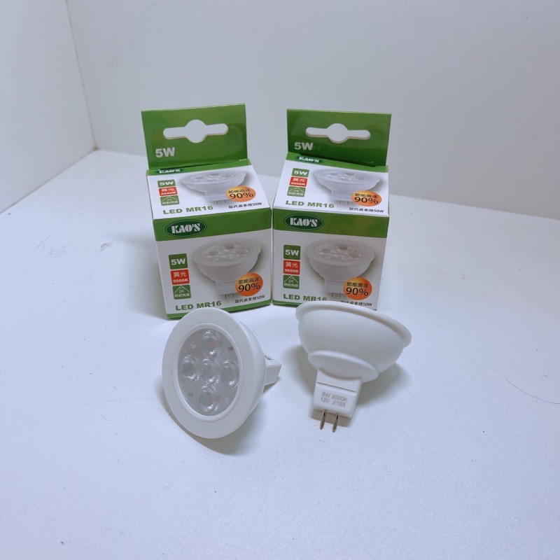 【高氏 KAOS】MR16 LED杯燈 5W 黃光 自然光 白光 GU5.3 AC/DC12V 變壓器另計 | 蝦皮購物