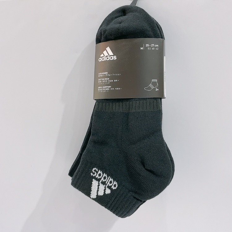 adidas CUSH ANK 3PP 運動 透氣 經典款 厚底 三雙入 襪子 白色DZ9365 黑色DZ9379 | 蝦皮購物