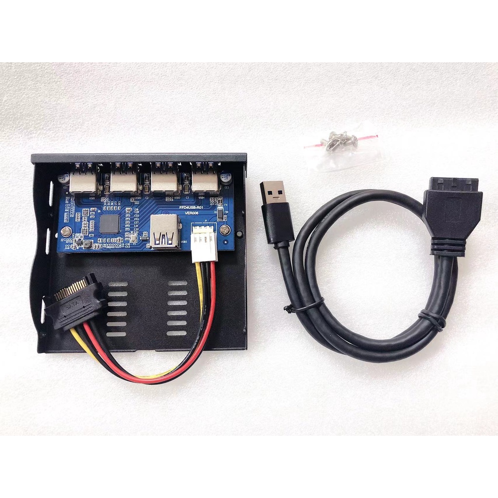 U3-096 機箱3.5"前置面板 USB3.0機殼面板 USB3.0*4擴充面板 USB一分四 USB3.0分接座 | 蝦皮購物