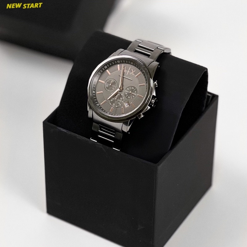 【New START精品服飾-員林】Armani Exchange AX2086 鐵灰 鋼錶帶 三眼計時腕表 手錶 | 蝦皮購物