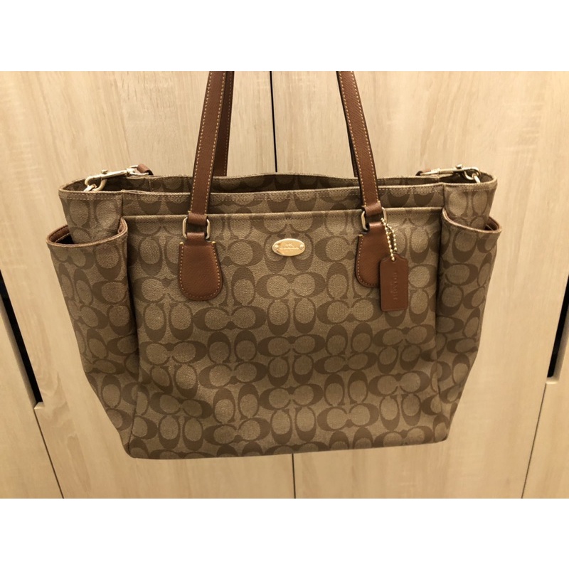 《全新》Coach baby bag 肩背拉鍊托特媽媽包 | 蝦皮購物
