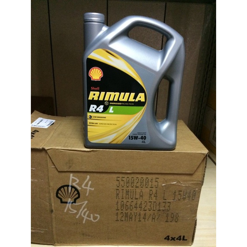 【殼牌Shell】Rimula R4L 15W40、重車柴油引擎機油、4罐/箱【CJ4-五期車】滿箱區 | 蝦皮購物