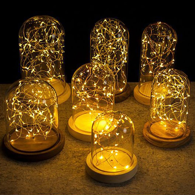 火樹銀花實木玻璃罩夜燈直徑9~10cm☆ VITO zakka ☆LED燈泡 星光燈 臥室床頭燈 情人禮物 | 蝦皮購物