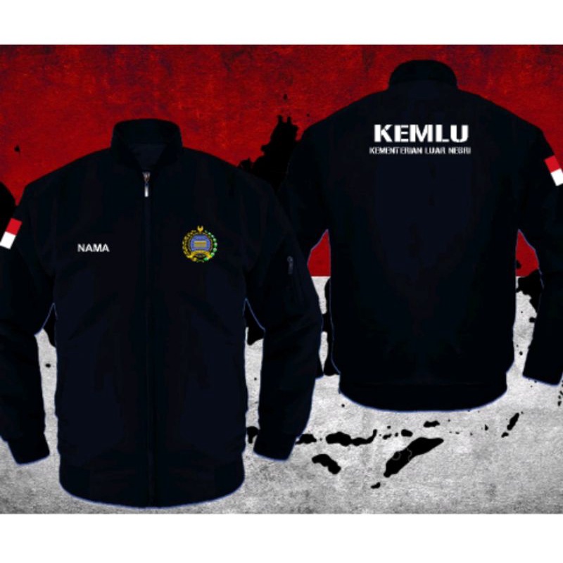 Kemlu夾克 Kemlu飛行員夾克全刺繡外交部轟炸機夾克國外宗教夾克 | 蝦皮購物