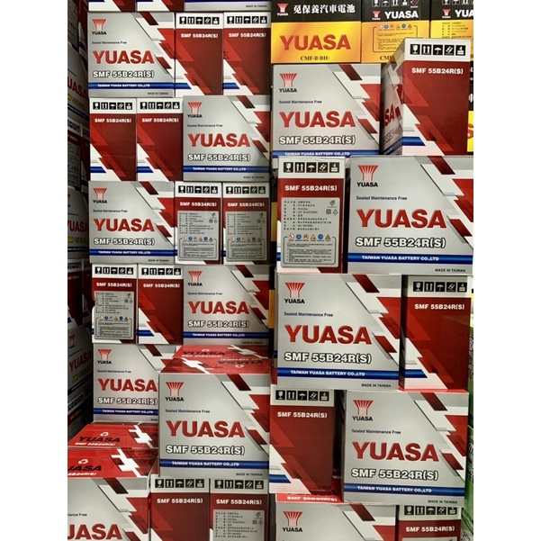 🌟🔥限時限量最低價🔥全新湯淺YUASA電池 55B24L 55B24LS 55B24RS 45ah 70B24免加水電池 | 蝦皮購物