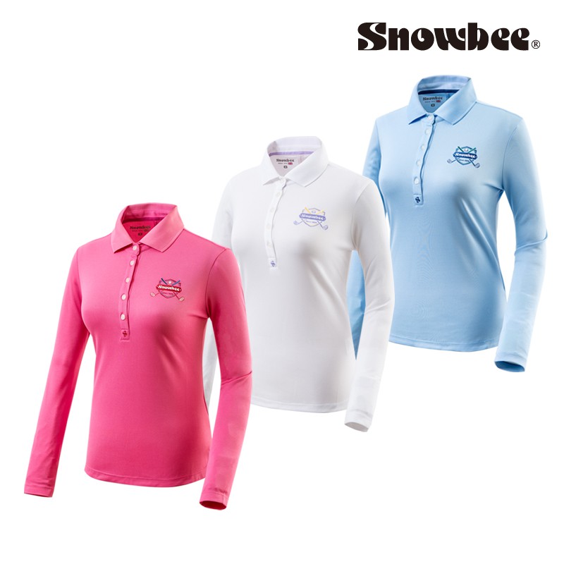 Snowbee Golf 素雅長袖修身polo衫(吸濕排汗 修身腰身 彈性上衣 女士高爾夫球衣 健身 爬山 戶外 運動) | 蝦皮購物