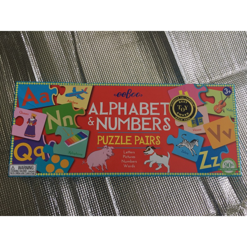""二手桌遊"""" eeBoo ""ALPHABET & NUMBERS • PUZZLE PAIRS | 蝦皮購物
