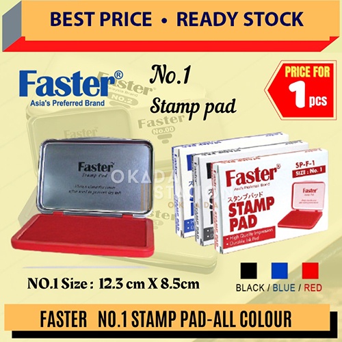 Faster Stamp Pad No.1 (黑色/藍色/紅色) / Faster Chop Pad / Faster | 蝦皮購物