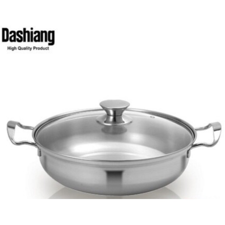 Dashiang 不鏽鋼雙耳火鍋 28cm/DS-B6528 /304不鏽鋼 | 蝦皮購物