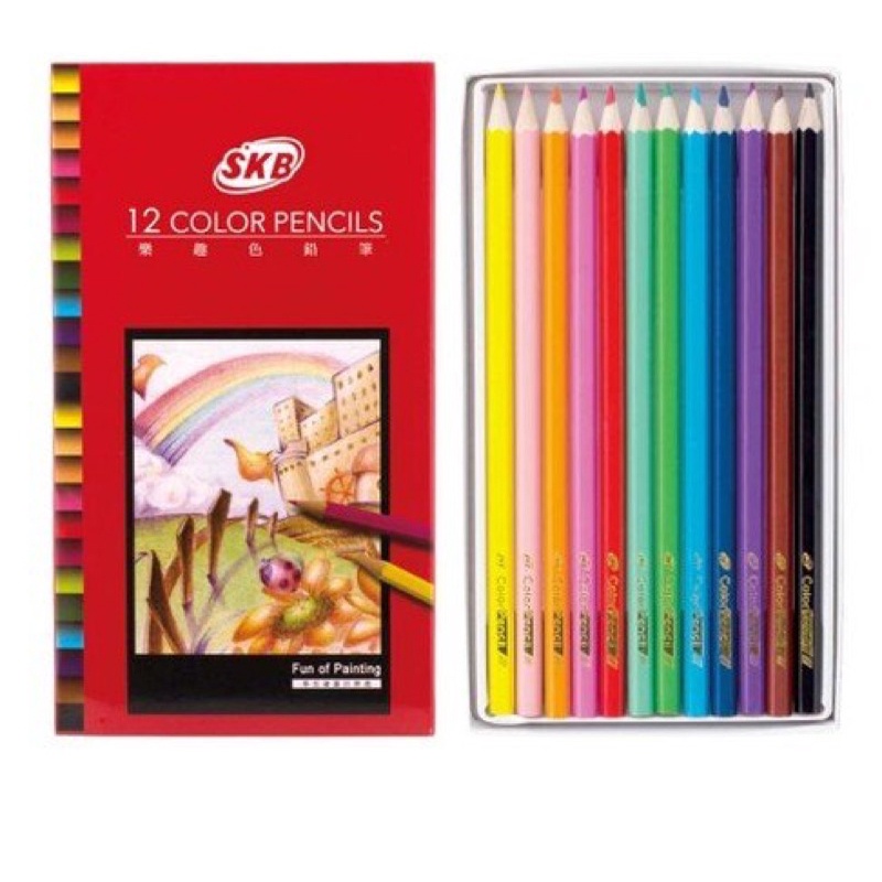【九木文具社】SKB NP-70 樂趣12色&24色色鉛筆 (紙盒) / 盒 NP-130 | 蝦皮購物