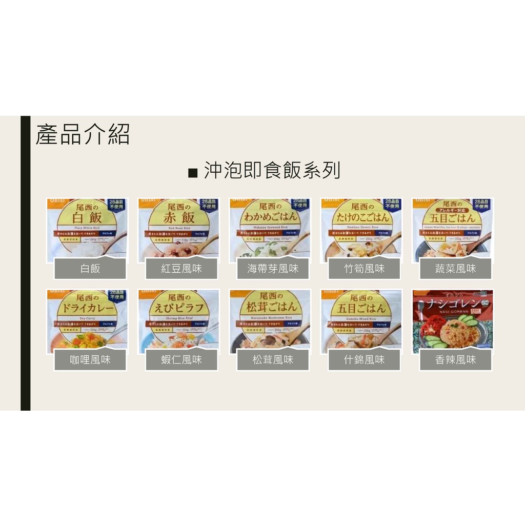 日本 尾西 乾燥飯 沖泡式 尾西 即食飯 野外登山露營食品 飯糰 沖泡式即食泡飯 Onisi 拉麵 丸太 | 蝦皮購物
