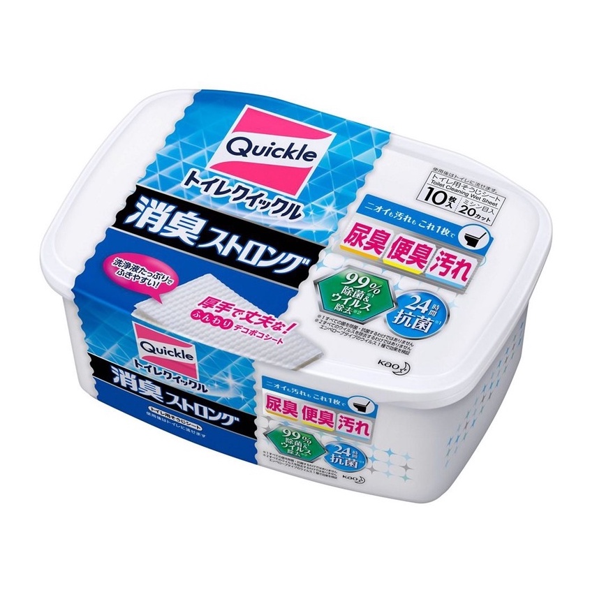 [FMD][現貨] 日本花王 Quickle 除塵拖把 馬桶 廁所 專用 小型除塵拖把 除臭抗菌濕巾 去除尿味 殺菌 | 蝦皮購物