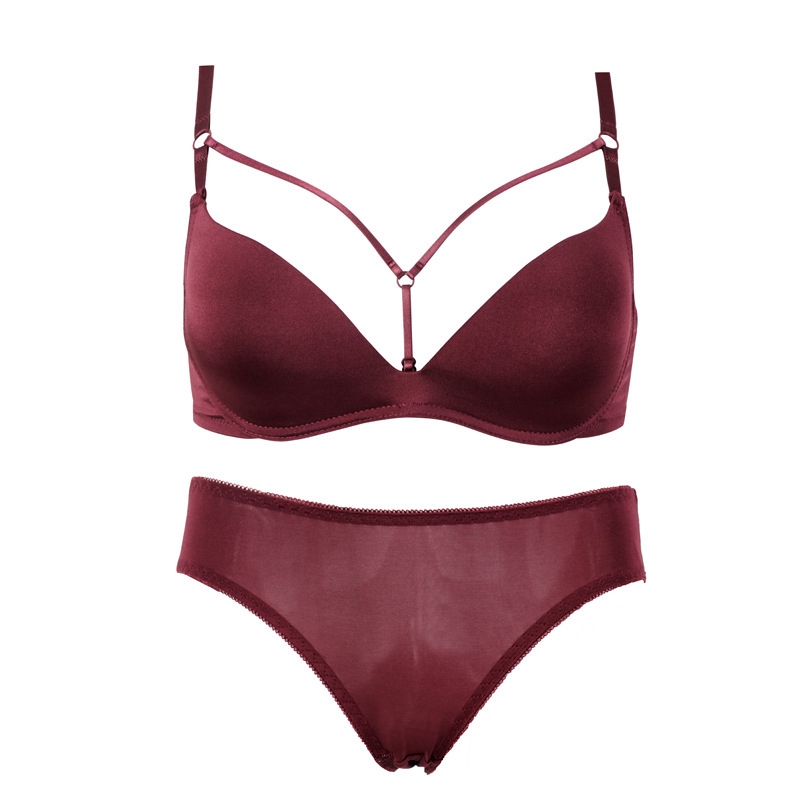 【vigny Core】〖套裝〗 現貨 特價 限時免運 【bra配內褲】性感光面鏤空美背少女內衣女無鋼圈無痕文胸套裝 | 蝦皮購物