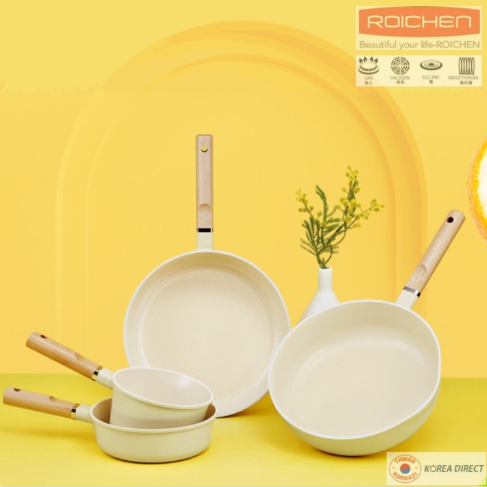 韓國直運 官方正品 Roichen IH 新產品 Marsh Yellow 不沾 彩色版 IH感應陶瓷鍋 棉花糖黃 | 蝦皮購物