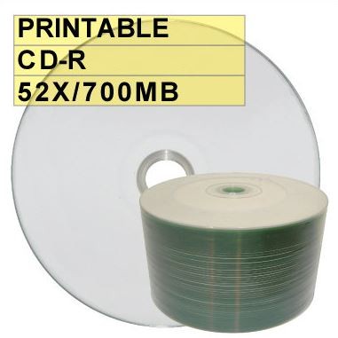 [台灣製造]PRINTABLE CD-R 52X 700MB 可列印式空白光碟片 50片 | 蝦皮購物