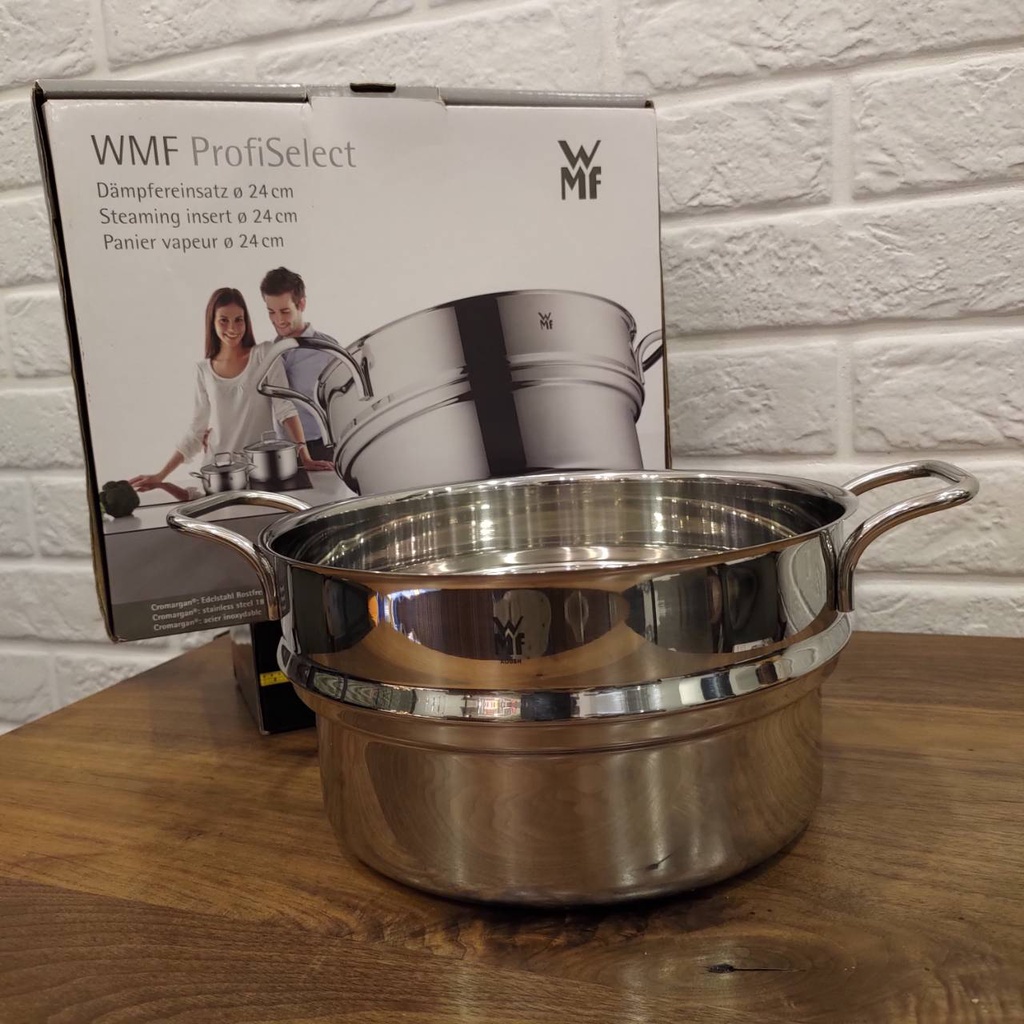 【全新附盒】德國WMF鍋 ProfiSelect 304 不鏽鋼蒸鍋 自帶蒸盤蒸籠鍋具 24cm可搭配湯鍋使用 | 蝦皮購物