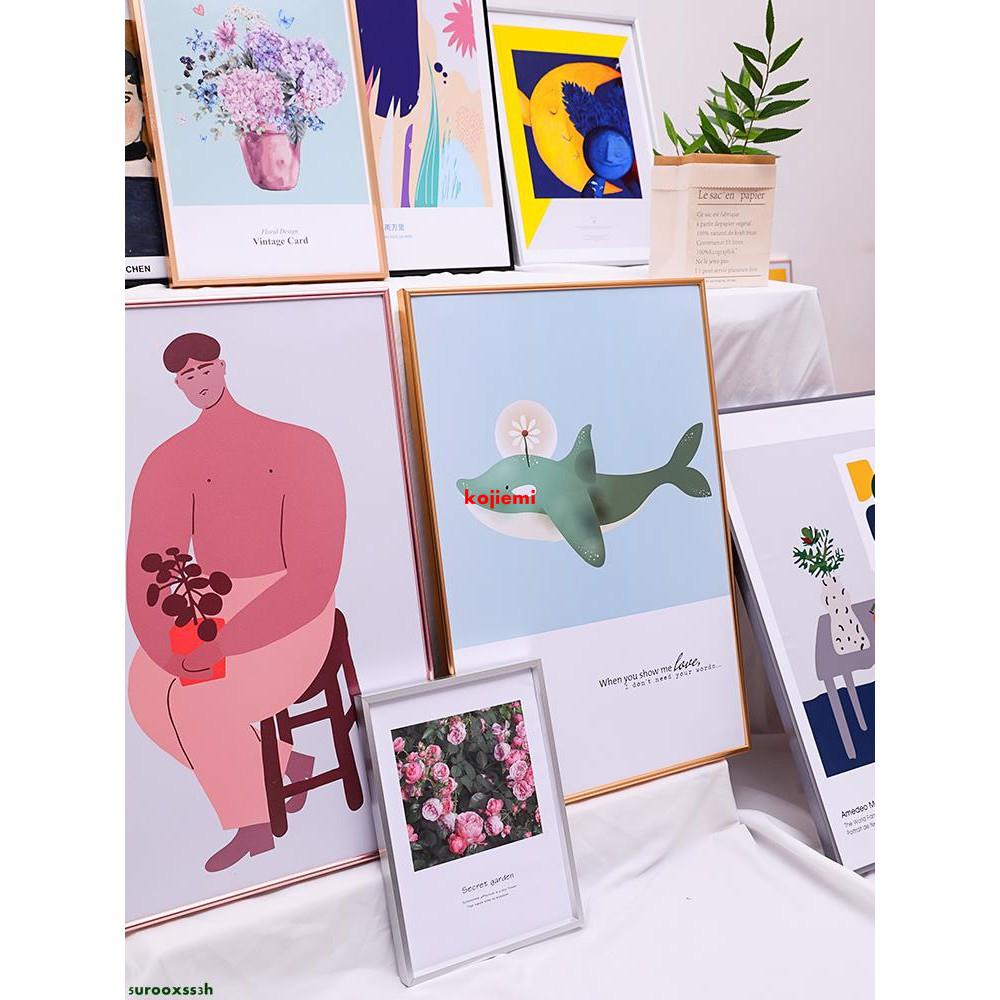 窄邊畫框定制A3A4鋁合金掛墻4K8開海報裝裱拼圖相框簡約來圖定做/kojiemi | 蝦皮購物