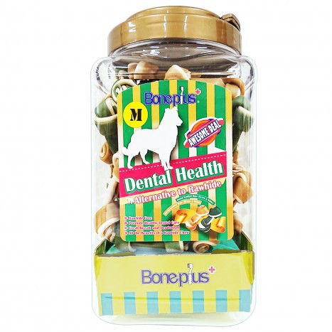 Boneplus 潔牙骨結 潔牙棒 綜合雙色 六星雙效 潔牙骨 起司 軟骨草本 桶裝 | 蝦皮購物