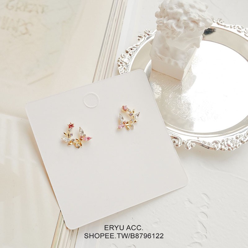 【ERYU】現貨｜藤蔓春芽 - 925銀針﻿ 耳釘 可改夾 | 蝦皮購物