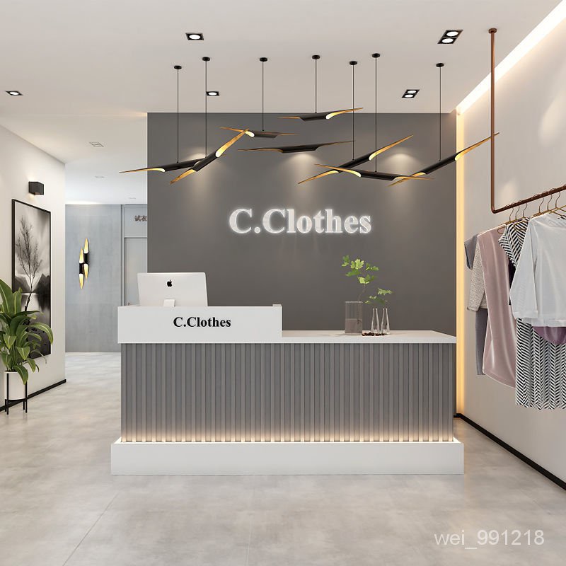 北歐收銀臺店鋪小型商用服裝店吧臺簡約現代理髮店接待前臺 KHRF | 蝦皮購物