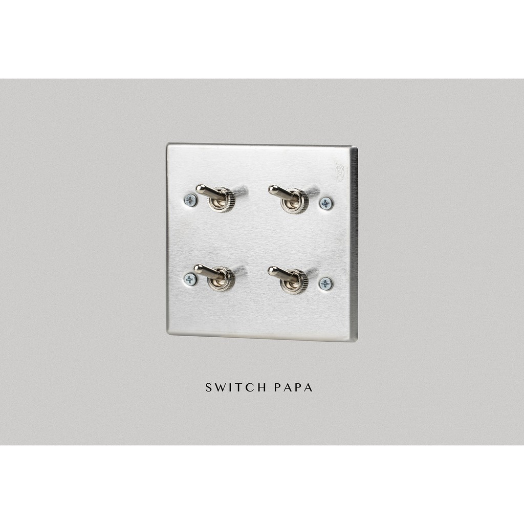 開關拔拔switchpapa工業風 北歐風 無印風 不鏽鋼復古開關4開 | 蝦皮購物