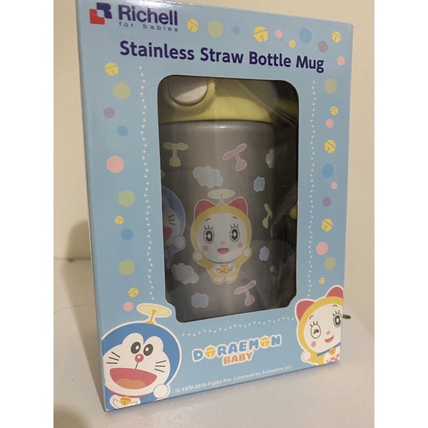 [全新]日本 Richell 哆啦A夢 Doraemon TLI不鏽鋼吸管保溫水杯300ml | 蝦皮購物