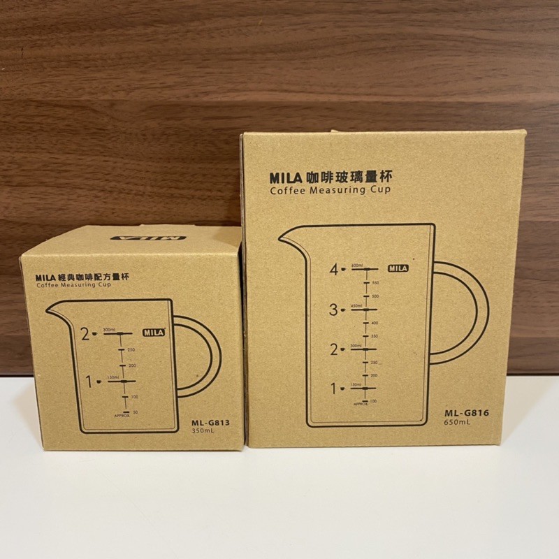 【滿450免運】MILA 咖啡玻璃量杯 料理量杯 刻度杯 350ml 650ml ML-G813 ML-G816 | 蝦皮購物