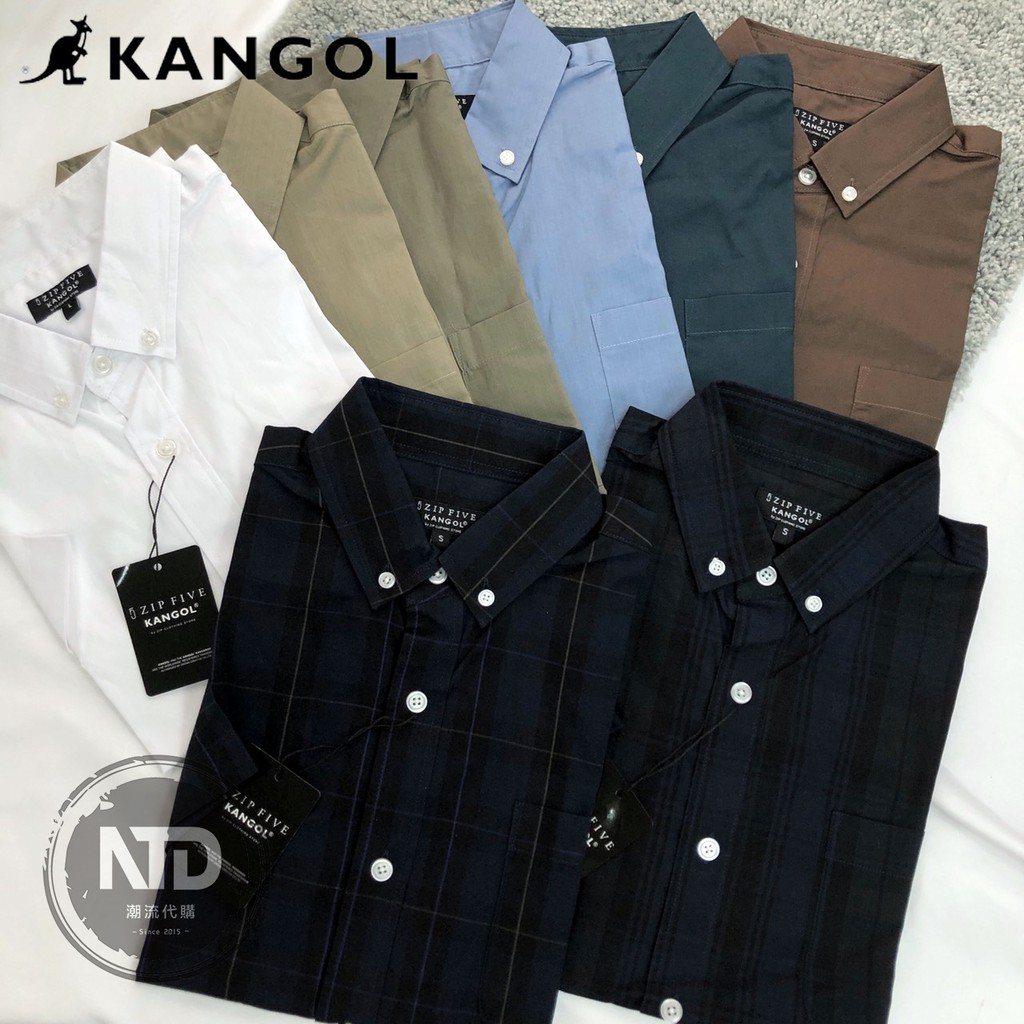 🔥【NTD】零碼特價出清 日本限定🇯🇵 KANGOL x ZIP FIVE 聯名款 刺繡短袖襯衫 短T 短袖 袋鼠 | 蝦皮購物