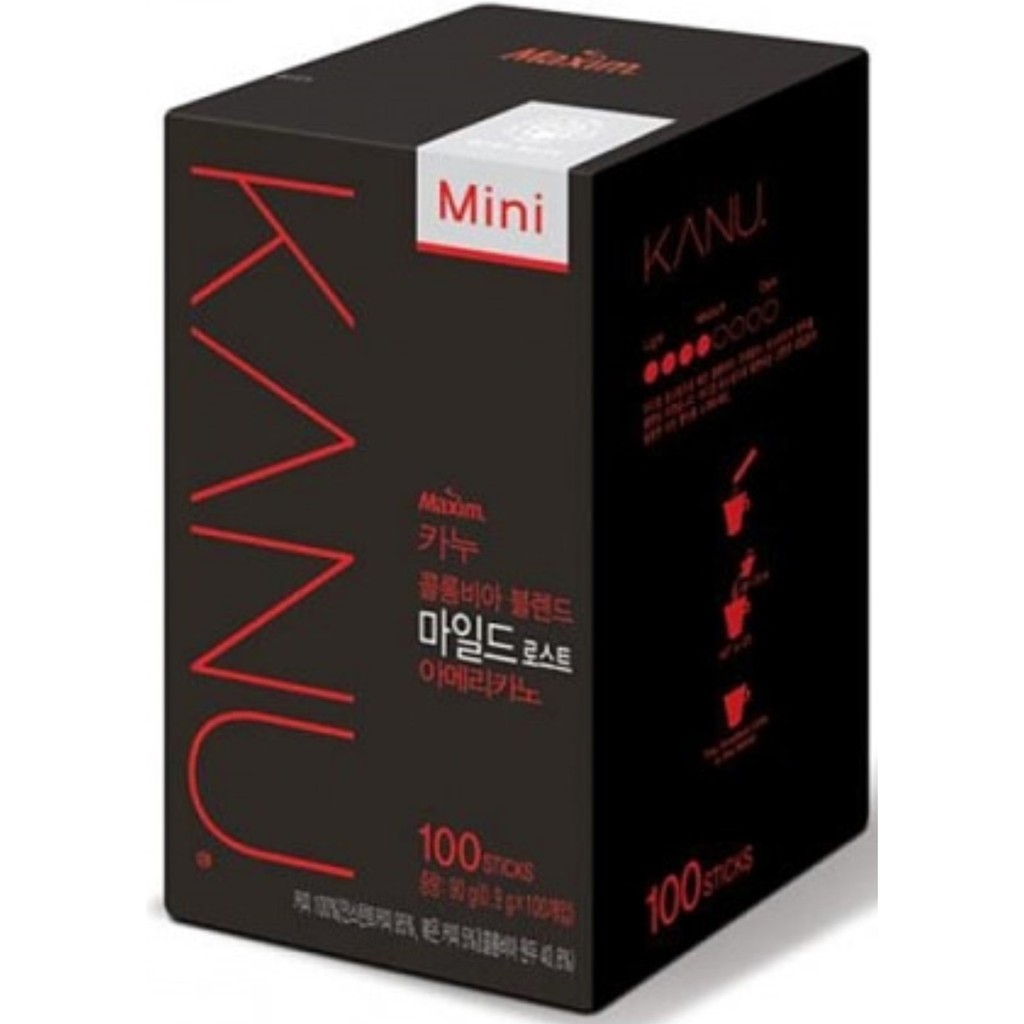 現貨 限量特價 韓國 mini kanu卡奴美式無糖無奶香醇黑咖啡 0.9g*100包 迷你版 孔劉代言 | 蝦皮購物