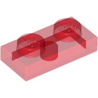 LEGO 樂高 3023 透明紅 顆粒薄板 Plate 1x2 4201019 6240212 6514003 | 蝦皮購物