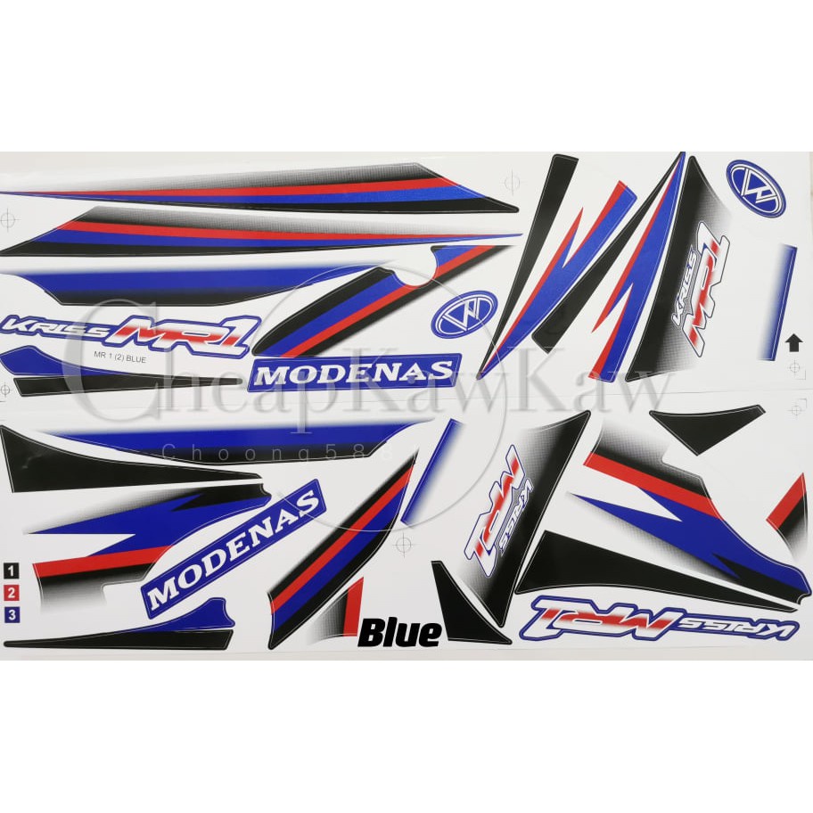 Modenas MR1 車身蓋套裝貼紙 MR1 條紋 MR1 車身罷工 LAMBANG LOGO MOTO MOTOR | 蝦皮購物