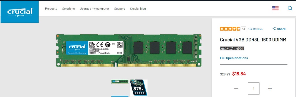 美光 Micron DDR3L 1600 4G 1.35V CL11 記憶體 另D2南亞創見 斧頭aXeRam 2133 | 蝦皮購物