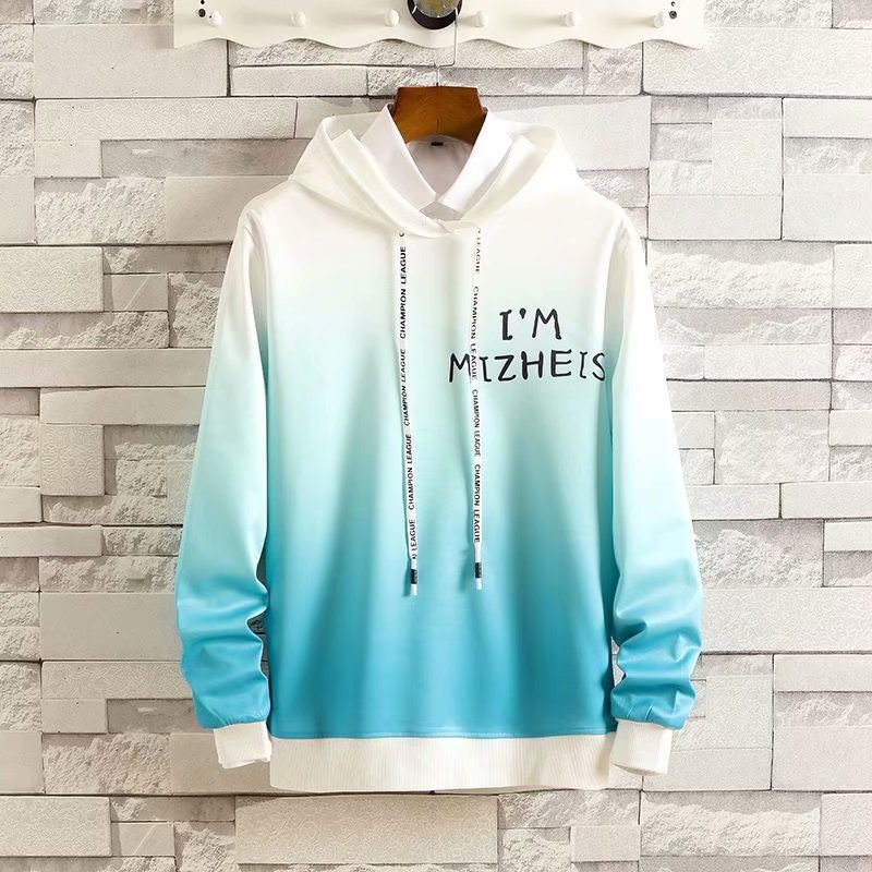 M-5XL漸變長袖帽T 男生休閒衛衣 大碼衛衣男 大碼帽T男 長袖T恤男 秋冬季男生上衣 男生大碼T恤 連帽大學T男 | 蝦皮購物