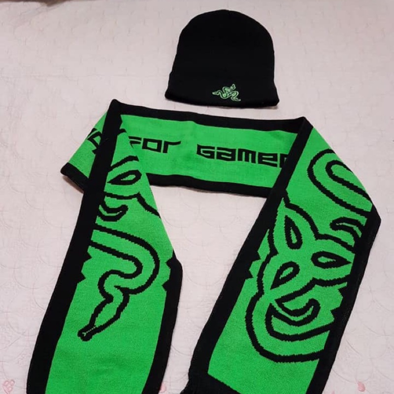 Razer 雷蛇電競 官方版 超保暖圍巾+帽 | 蝦皮購物