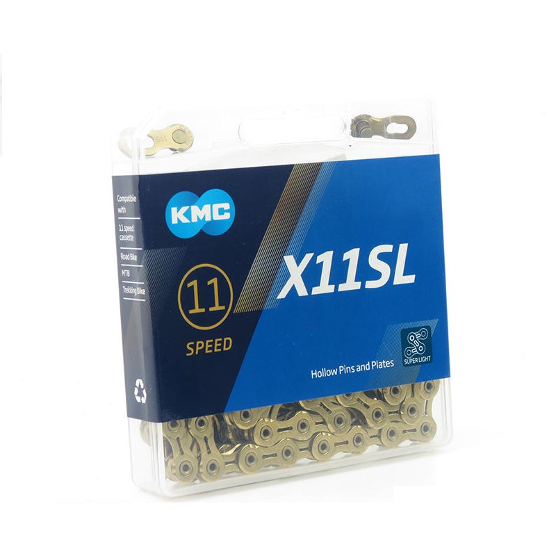 2019新包裝 KMC X11SL 超輕中空裸空 11速 鏈條 【銀色、金色】 118目 盒裝 公路車 登山車 | 蝦皮購物