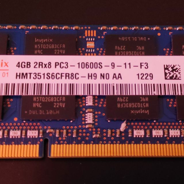 Hynix 海力士 4GB 2Rx8 PC3-10600S-09-11-F3 DDR3 1333 NB用 (二手良品) | 蝦皮購物