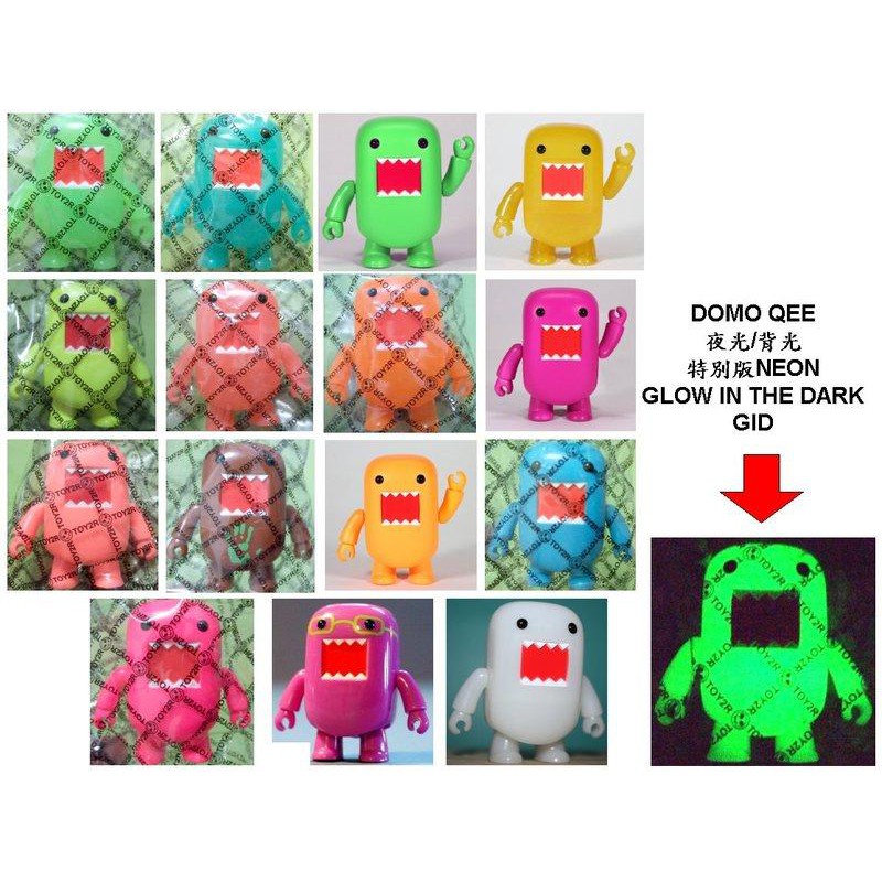 Domo QEE 盒玩 Toy2r 多摩君 夜光特別版 NEON GID 眼鏡 掌印 大全套15隻 | 蝦皮購物