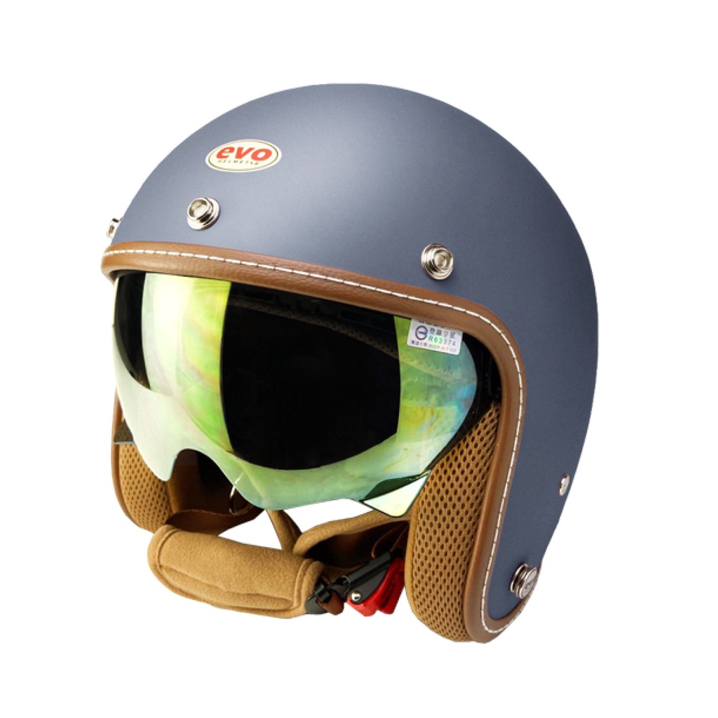 [安信騎士] EVO CA-312 ALISA 消光色系 半罩安全帽 復古帽 3/4罩 艾莉莎 電鍍內墨鏡 CA312 | 蝦皮購物