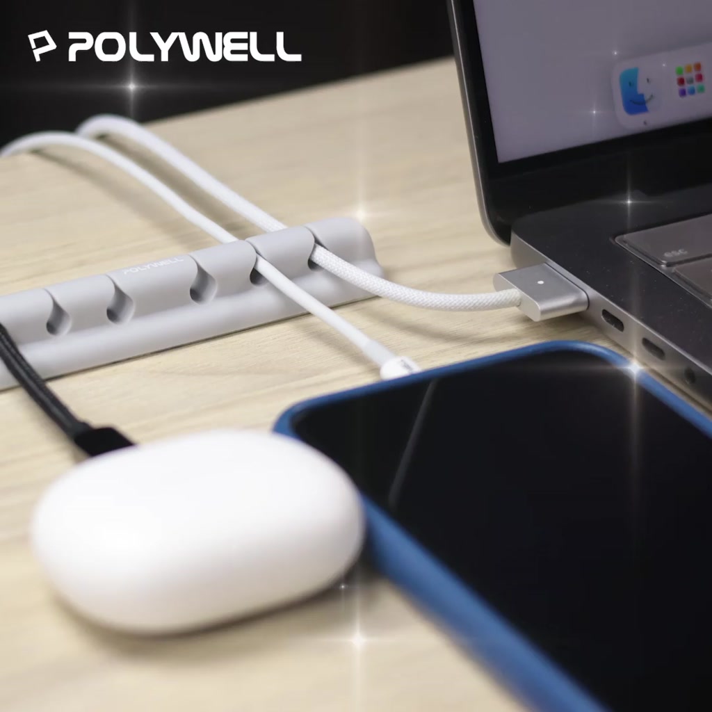 POLYWELL 矽膠集線器 桌上型理線器 4孔 6孔 3M背膠 適用直徑7mm以下線材 寶利威爾 台灣現貨 | 蝦皮購物