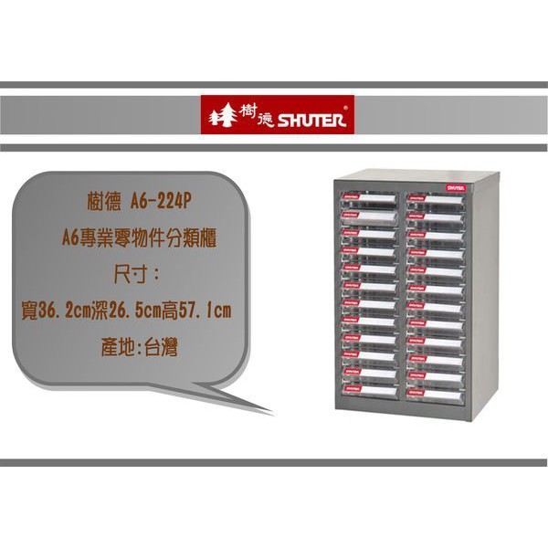 『即急集 』 樹德 A6-224P 零件櫃 24格 鐵櫃/置物櫃/零件櫃/雜物櫃/螺絲櫃(需收運費300元) | 蝦皮購物