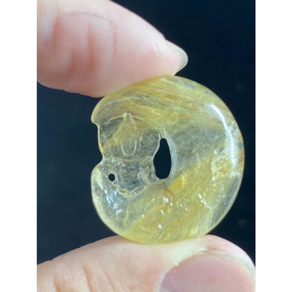 【鈦晶佛擺-水月觀音】【伏得奕】486#73 天然 水晶 雕件 鈦晶 髮晶 佛擺 名師 送禮 | 蝦皮購物