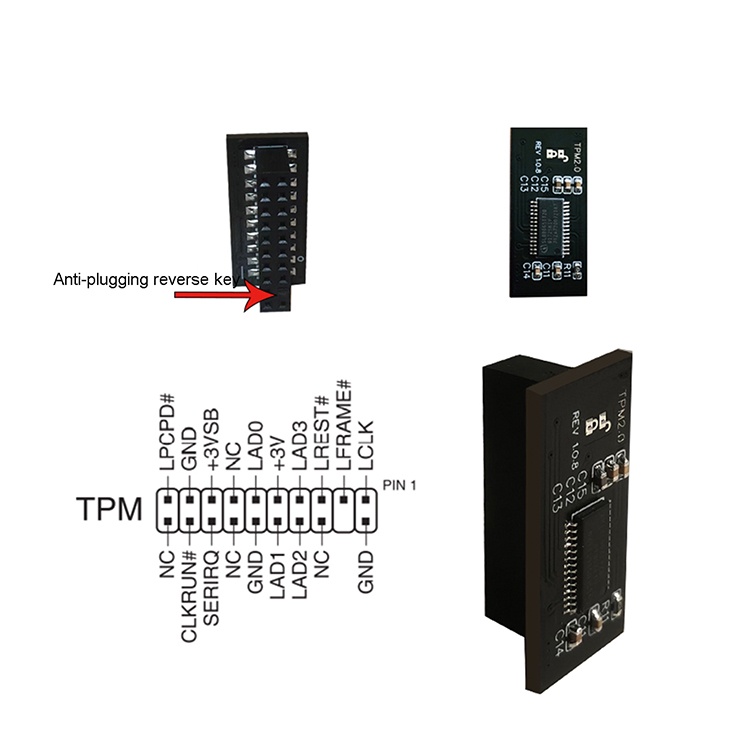 用於技嘉 GC-TPM20 平台配件的替換 TPM 2.0 安全模塊 SPI 12Pin / LPC 12Pin / L | 蝦皮購物