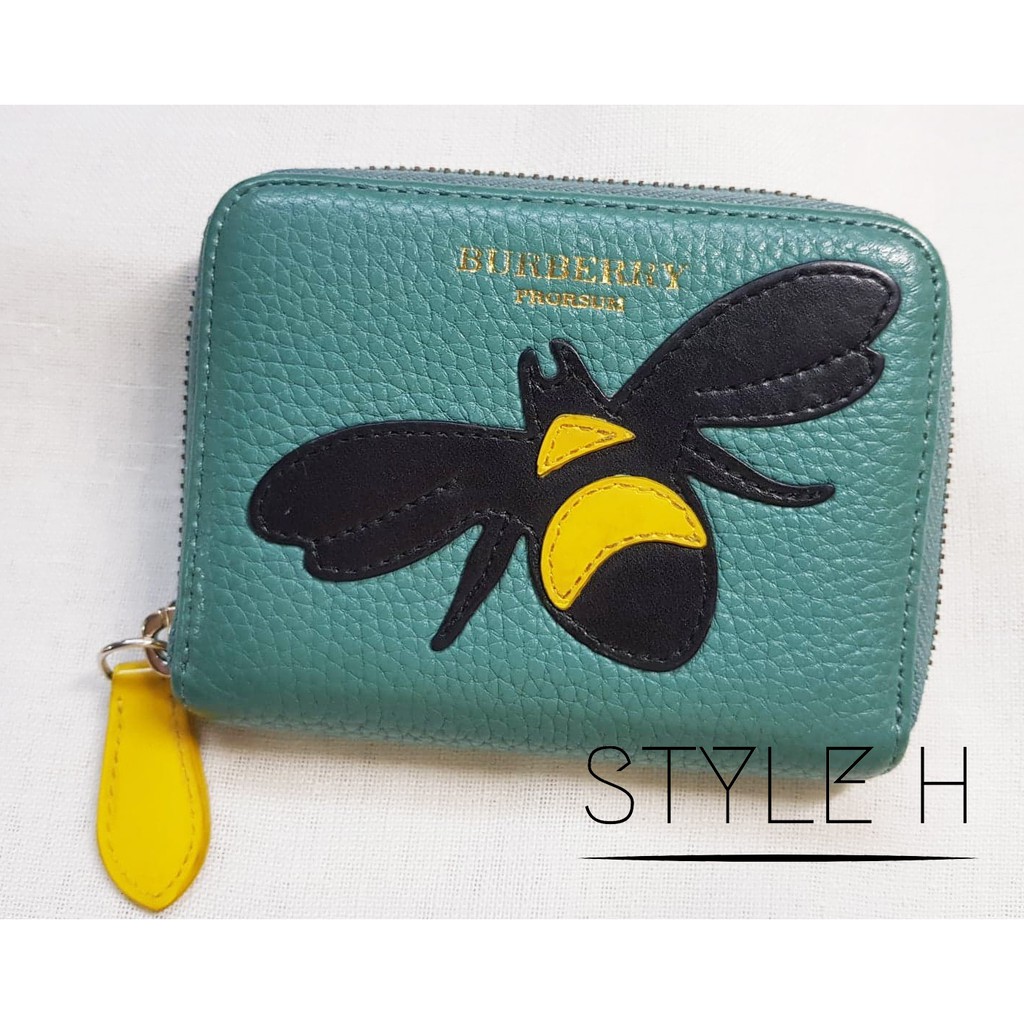 完售展示 Style H｜稀有 Burberry 燙金蜜蜂皮夾 頂級 Prorsum 拉鍊真皮短夾 絕版限量 精品名牌 | 蝦皮購物