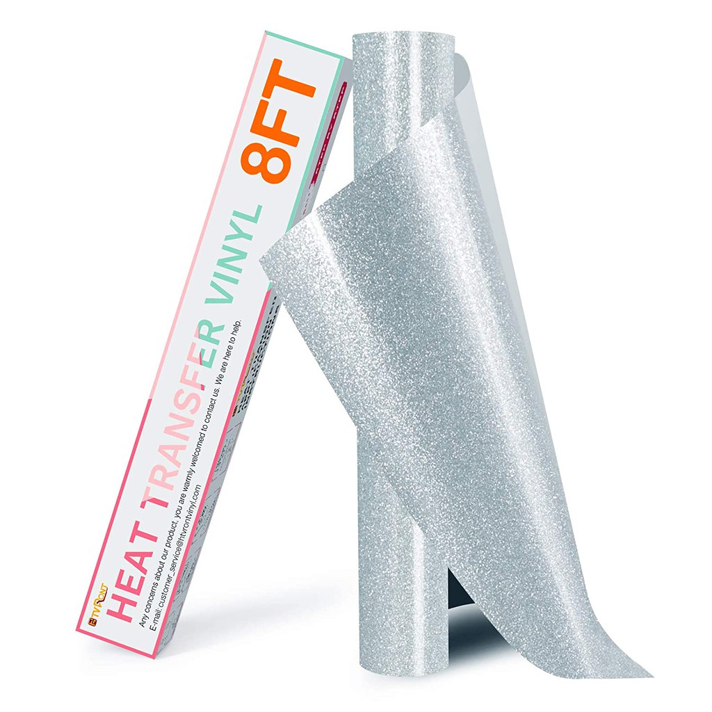 Silver Glitter HTV Heat Transfer Vinyl Rolls - 10" x8ft | 蝦皮購物