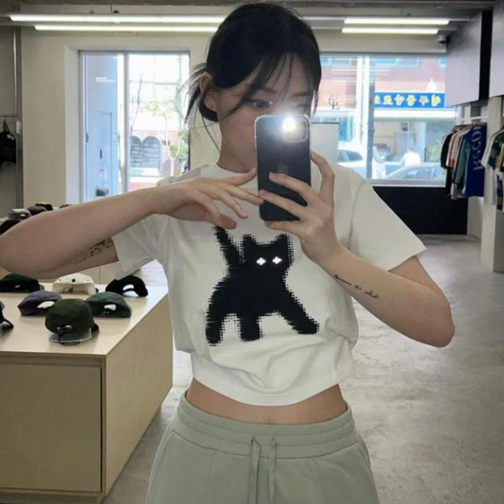 #部分現貨 AEAE FLASHED CATS EYE 炸毛貓貓T 短袖 3M發光 | 蝦皮購物