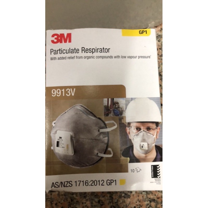 現貨 3M 9913V GP1 歐規FFP1等級 有機粉塵 油性粒子活性碳口罩 一盒10入(有閥)頭戴式 | 蝦皮購物