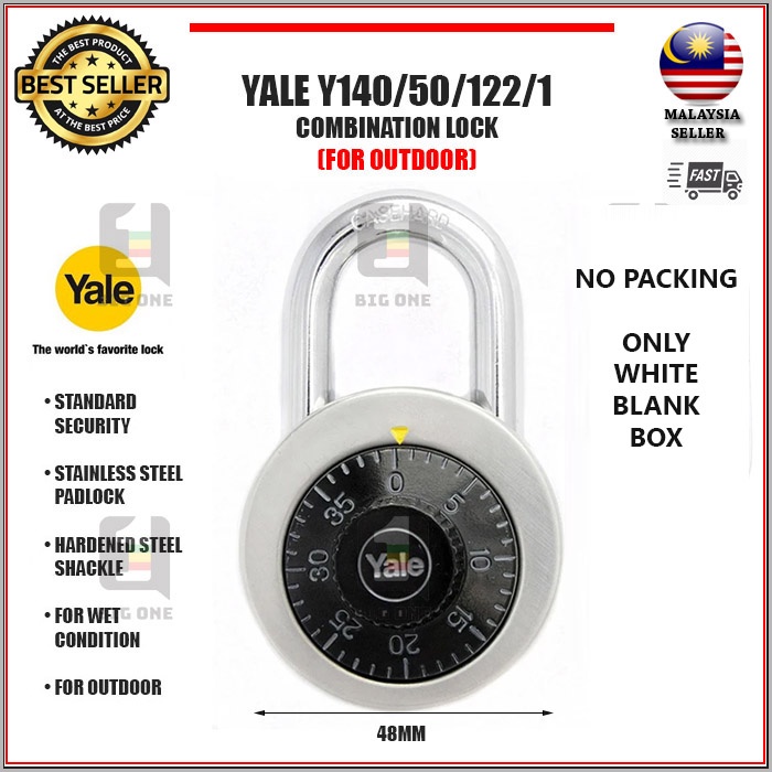 (防割) Yale Y140 / 50 / 122 / 1 或確定 LOC CBZ50 48MM 密碼鎖數字鎖轉向撥盤鎖 | 蝦皮購物